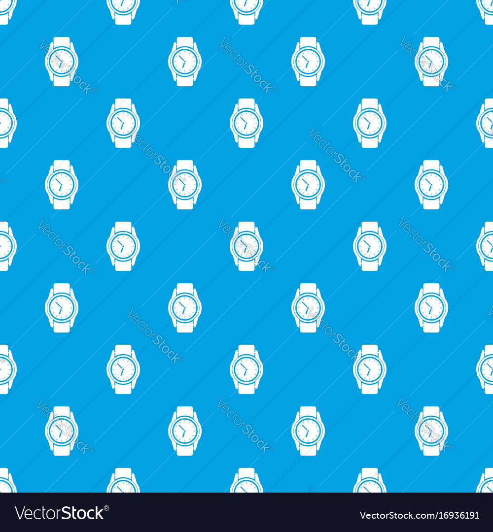 Watch pattern seamless blue Royalty Free Vector Image