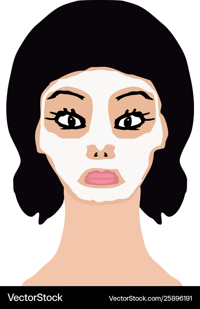 White cosmetic mask on face infographics Vector Image