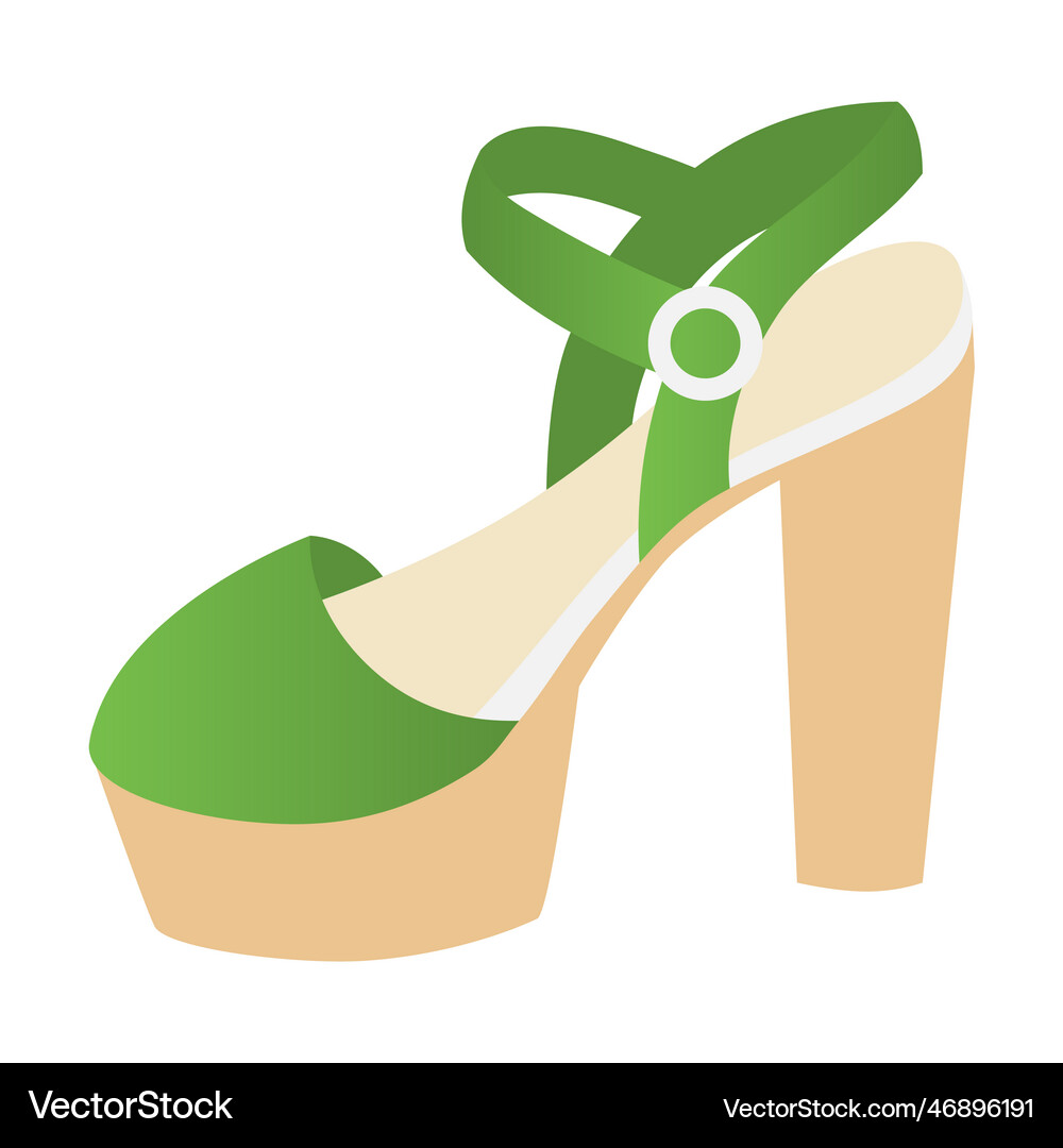 Youth sandals on high platform cartoon Royalty Free Vector