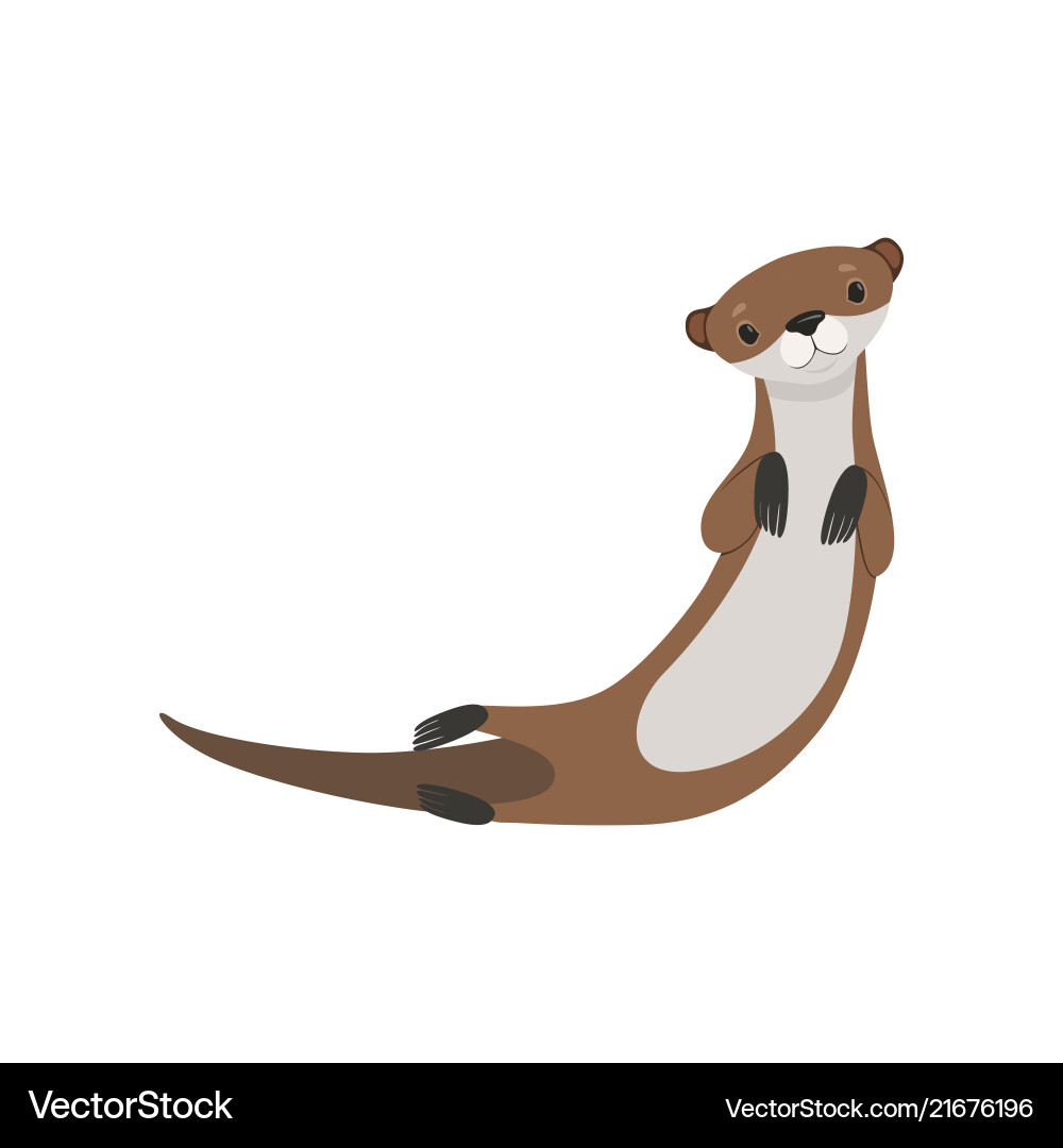 Cute lovely otter animal character Royalty Free Vector Image