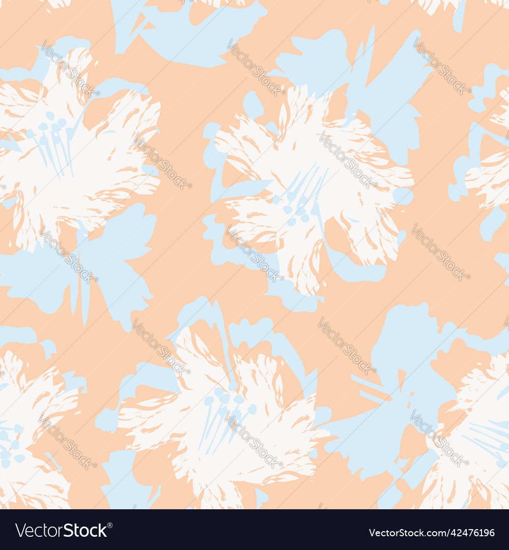 Floral brush strokes seamless pattern design Vector Image