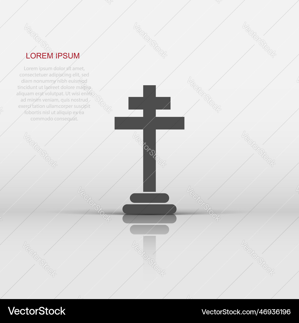 Halloween grave icon in flat style gravestone Vector Image