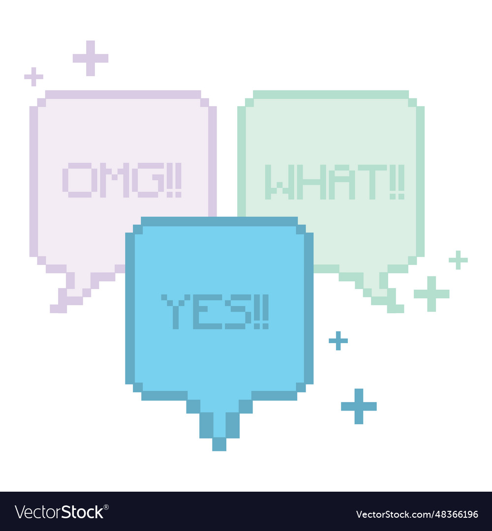 Isolated colored pixelated comic speech bubble Vector Image