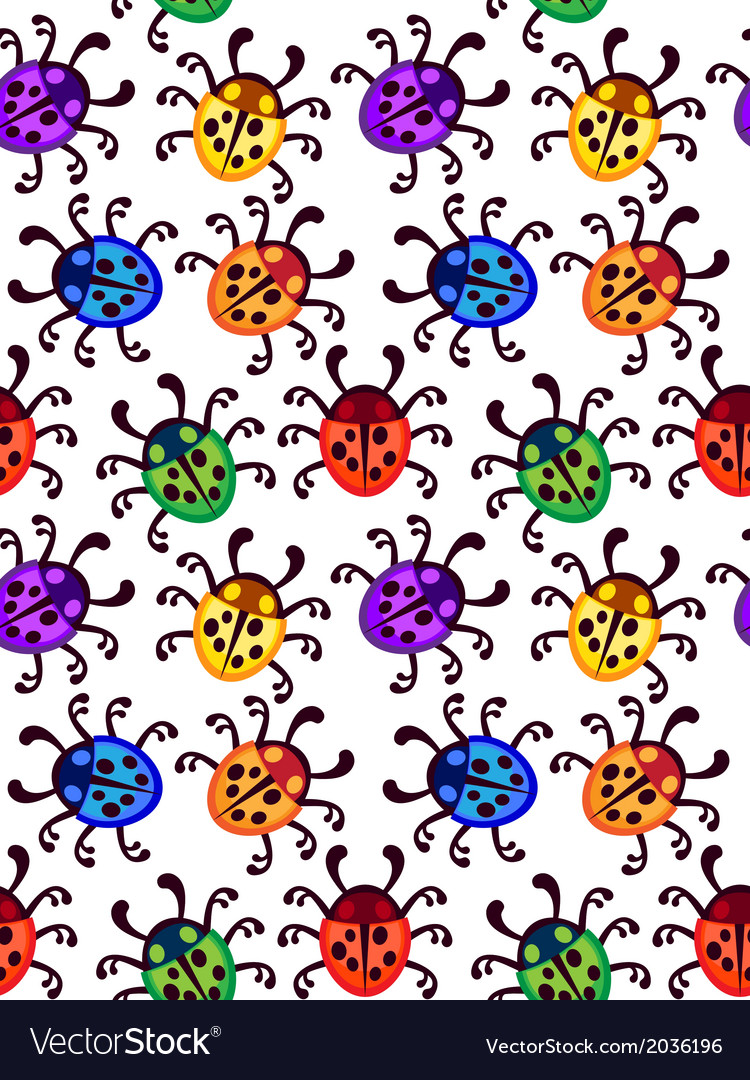 Ladybug seamless pattern Royalty Free Vector Image