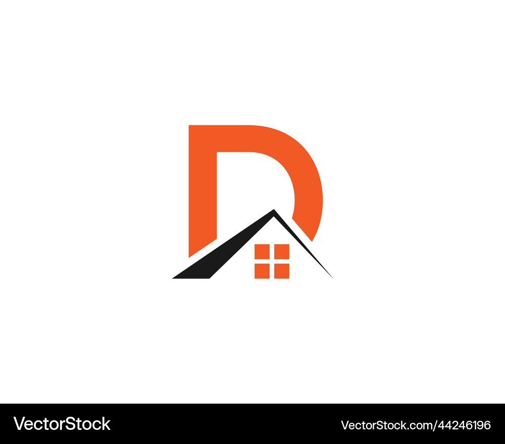 Letter d real estate construction home logo Vector Image