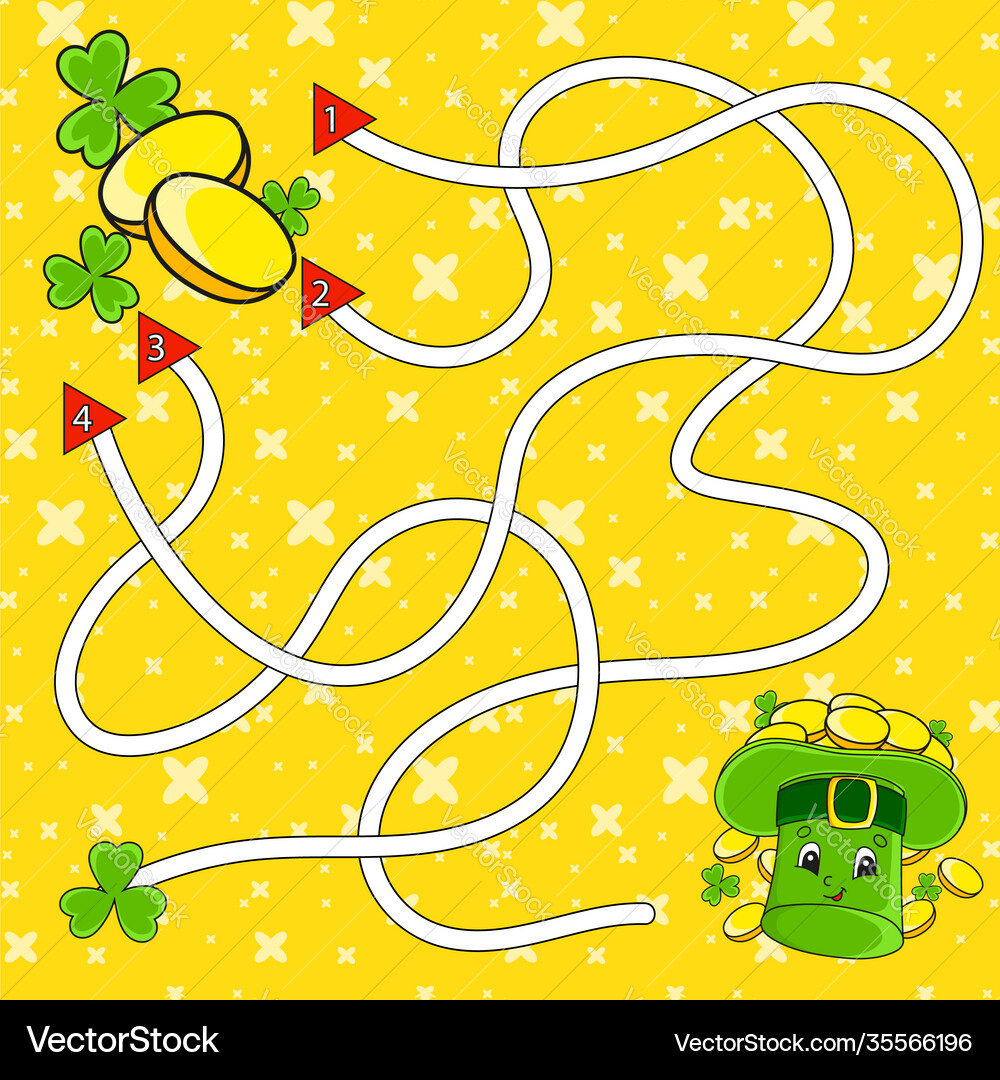 Maze game for kids labyrinth conundrum education Vector Image
