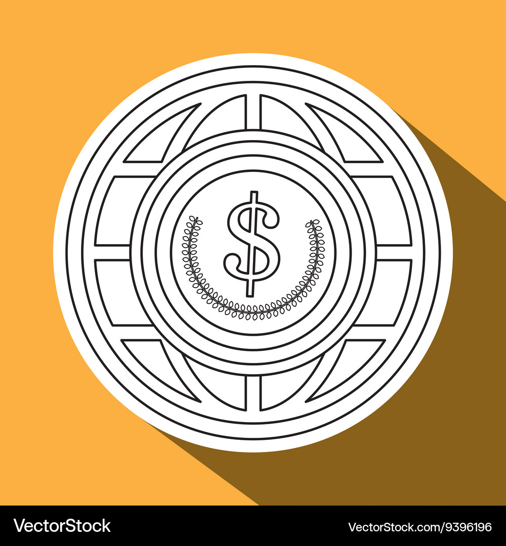 Money design financial item icon white Royalty Free Vector