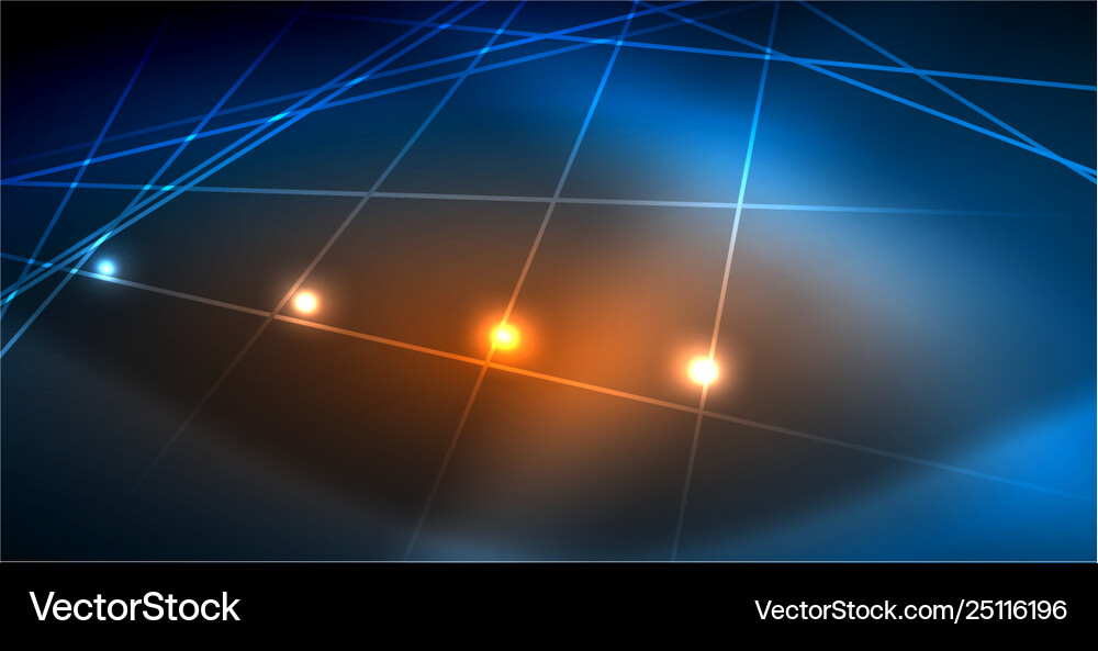 Neon glowing techno lines blue hi-tech futuristic Vector Image