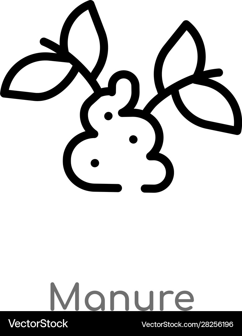 Outline manure icon isolated black simple line Vector Image
