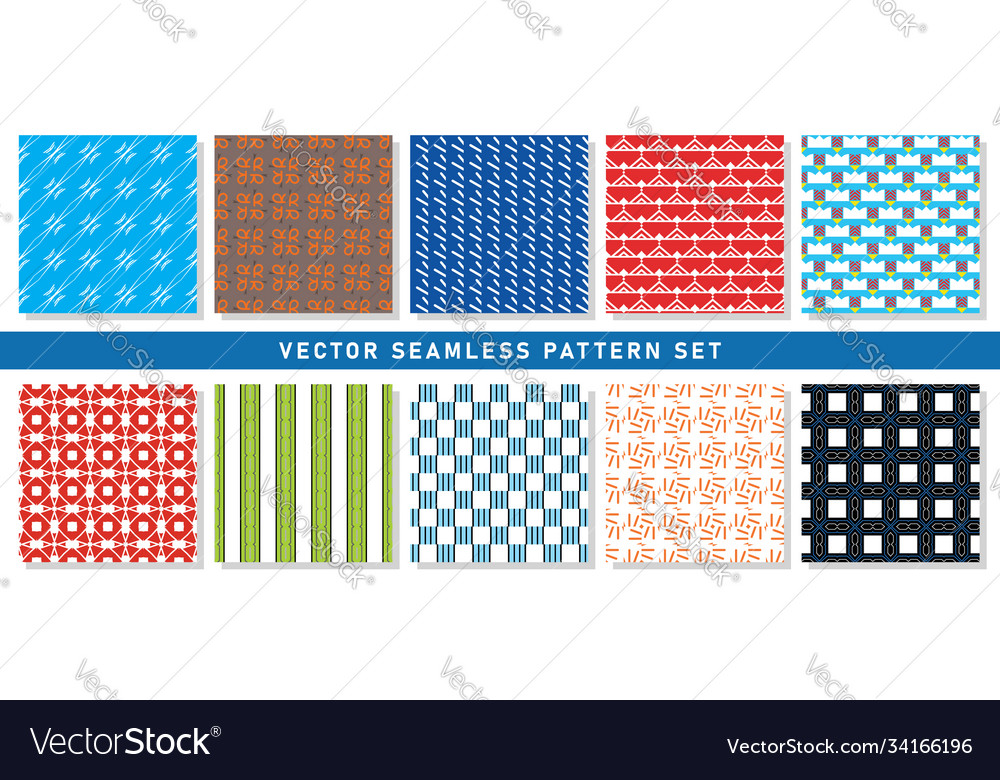 Seamless pattern texture background set Royalty Free Vector