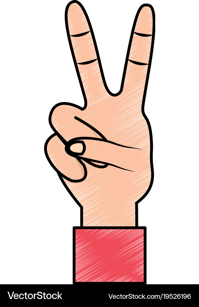 Two fingers up peace hand gesture icon image Vector Image