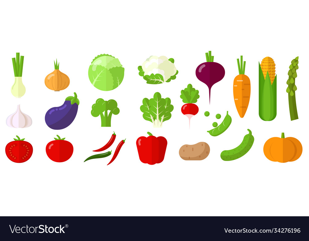 Vegetables design element set Royalty Free Vector Image