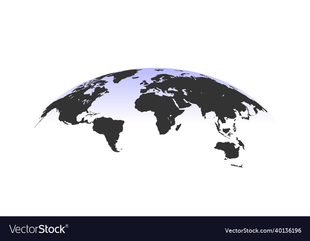 World Map Spherical Curved Royalty Free Vector Image