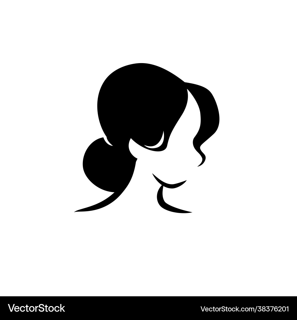 Beautiful young lady profile portrait isolated Vector Image