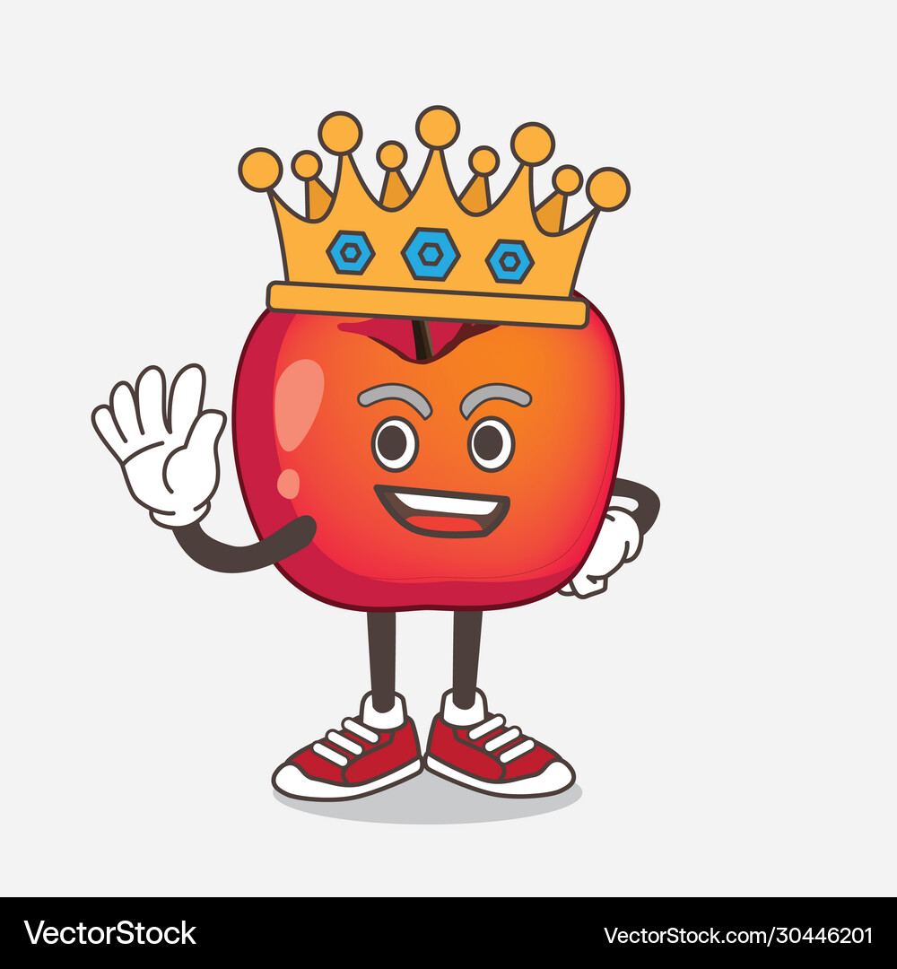 Crab apple cartoon mascot character stylized Vector Image