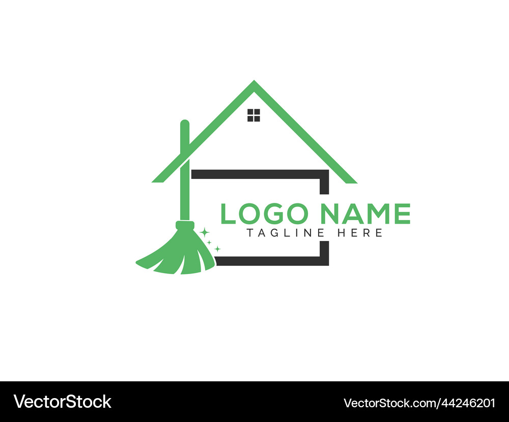 Creative home cleaning logo design house cleaning Vector Image