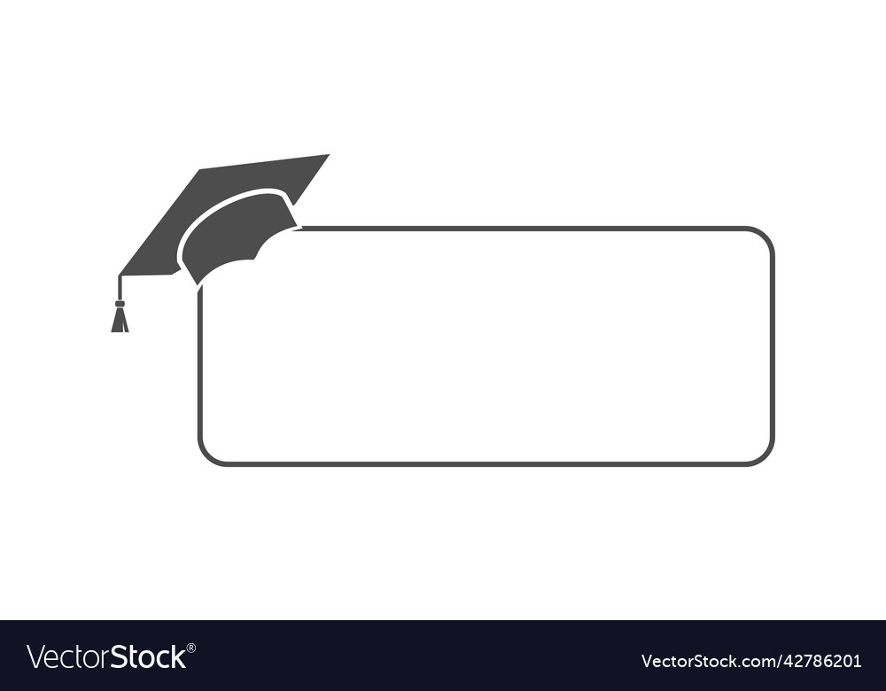 Graduates hat on a rectangular frame with space Vector Image