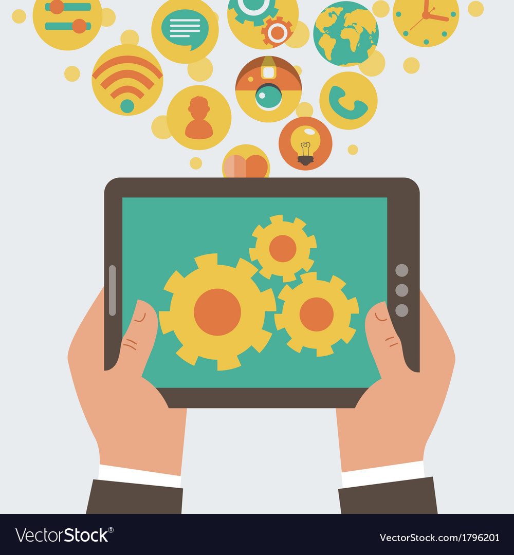 Mobile app development concept Royalty Free Vector Image