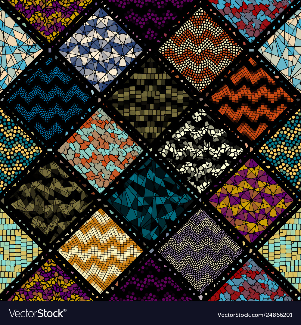 Mosaic art pattern image Royalty Free Vector Image