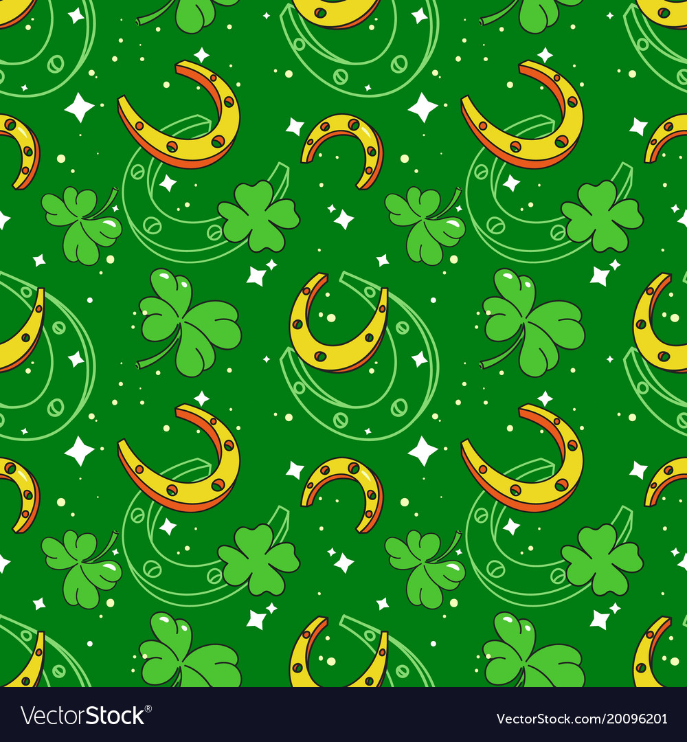 Seamless pattern lucky shamrock Royalty Free Vector Image