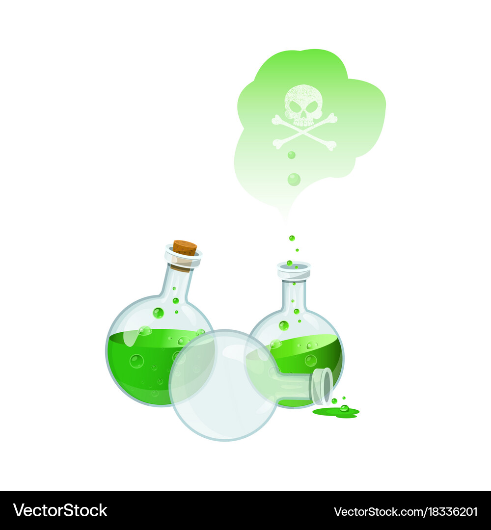 With set of poison bottles Royalty Free Vector Image