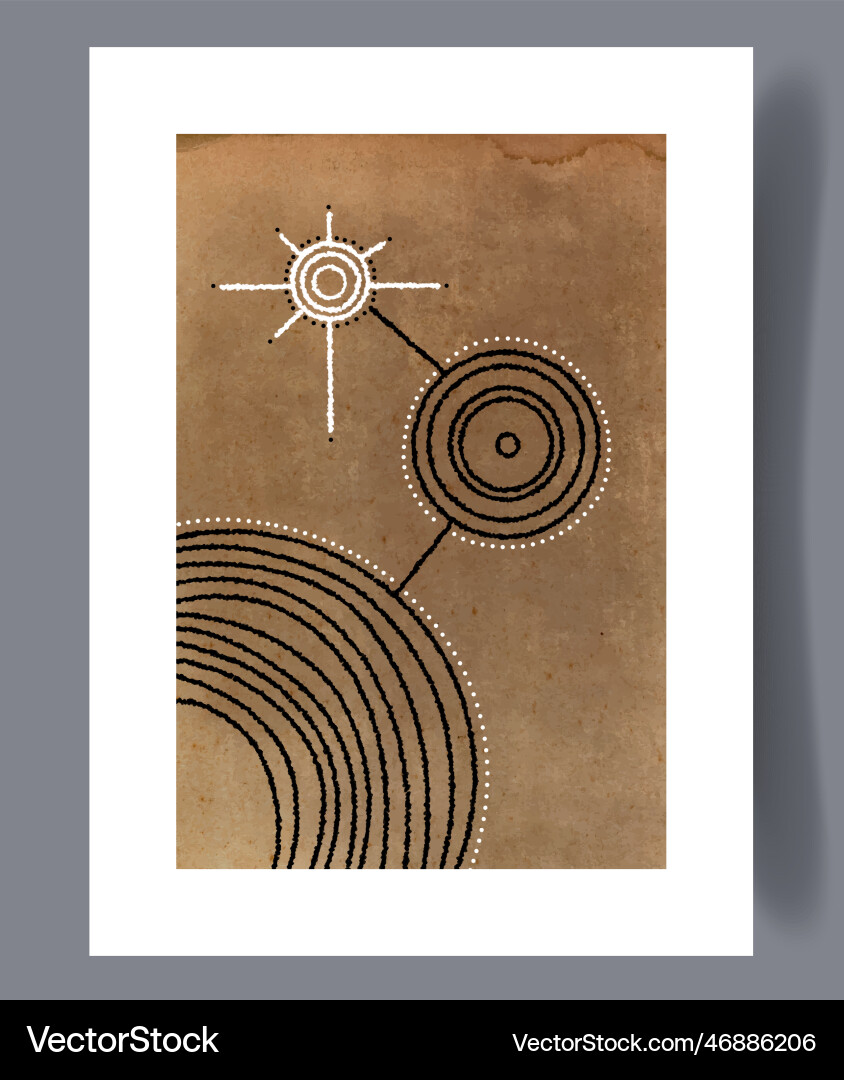 Abstract rings geometric wall art print Royalty Free Vector