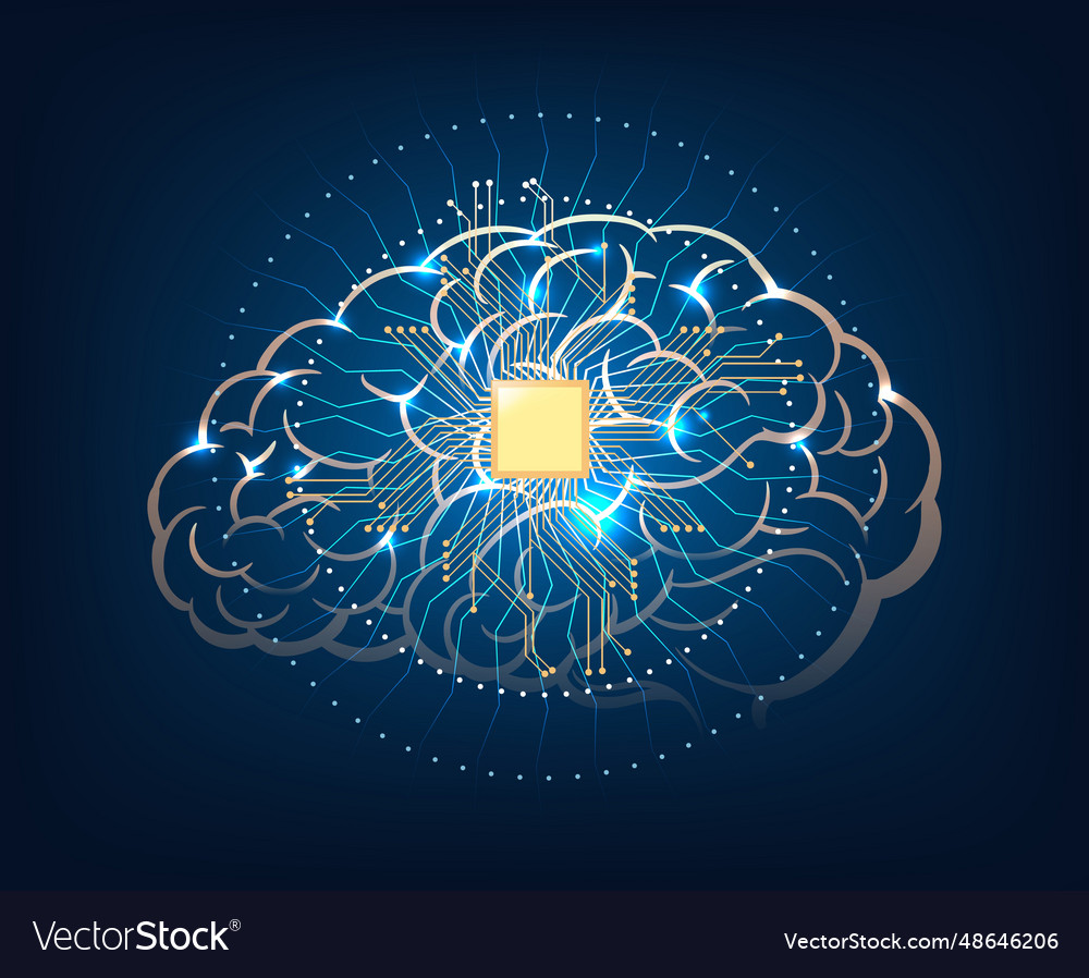 Artificial intelligence brain concept Royalty Free Vector