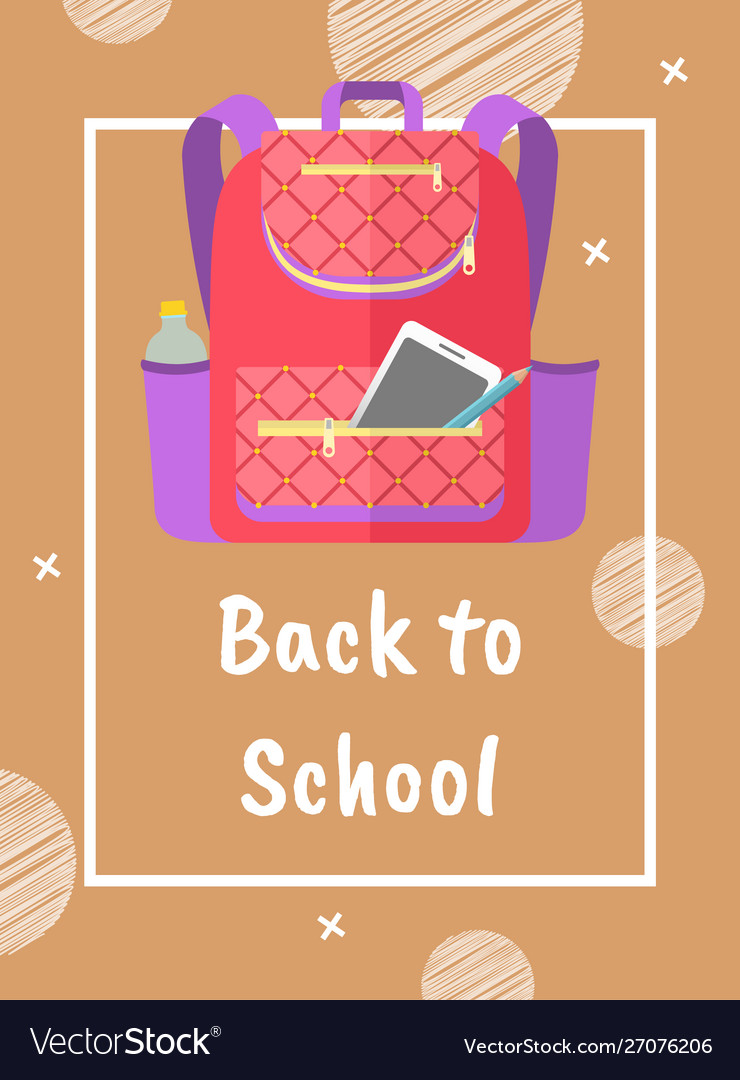 Colored school backpack back Royalty Free Vector Image