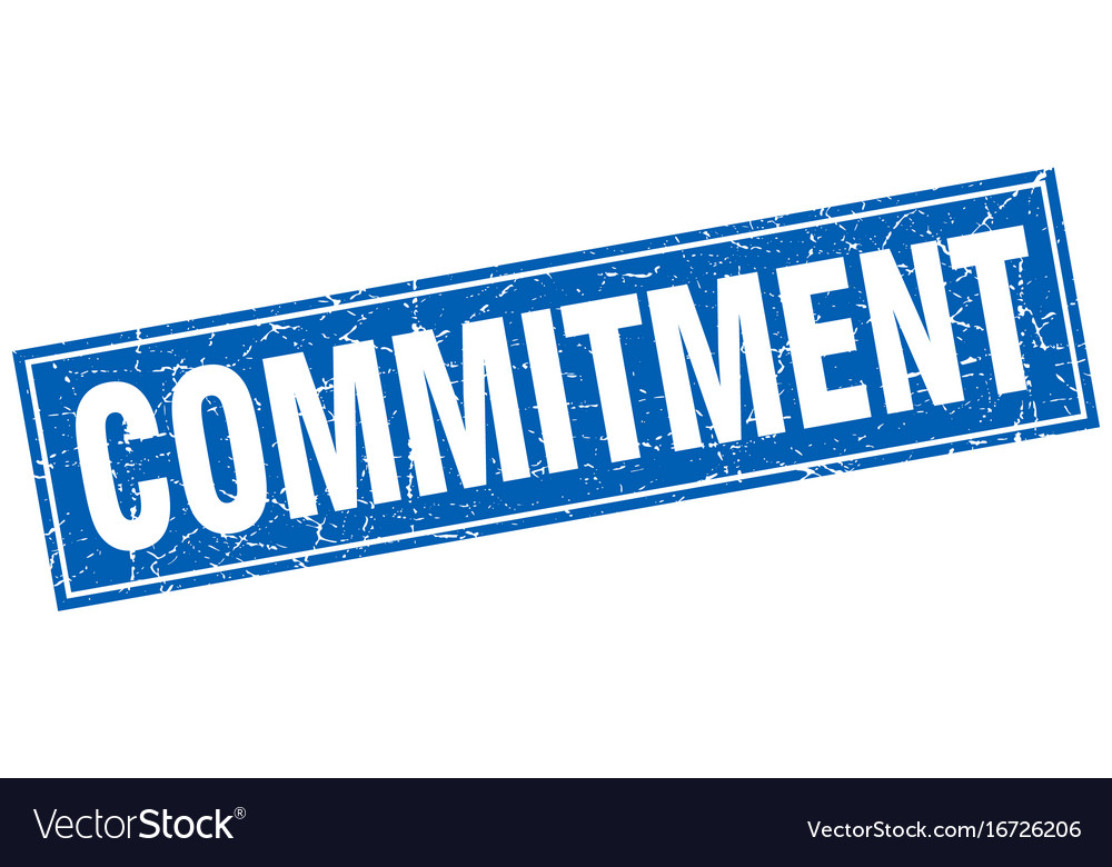 Commitment square stamp Royalty Free Vector Image