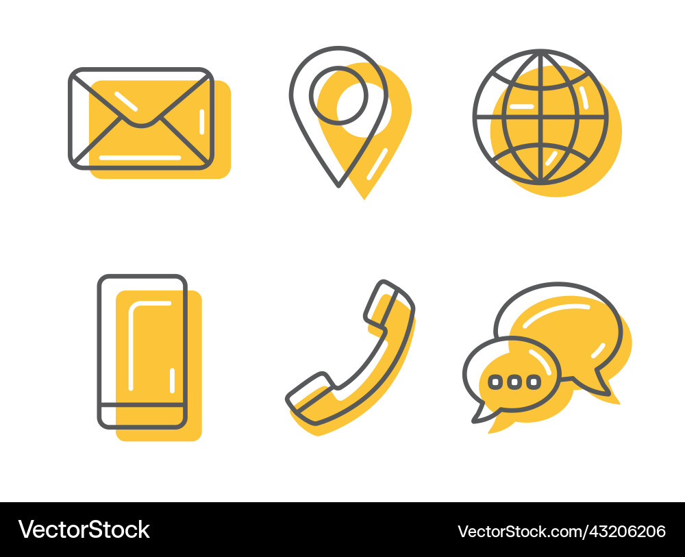 Contact icons set on white background Royalty Free Vector