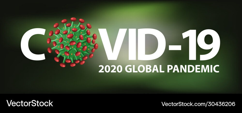 Coronavirus poster design with word on black Vector Image