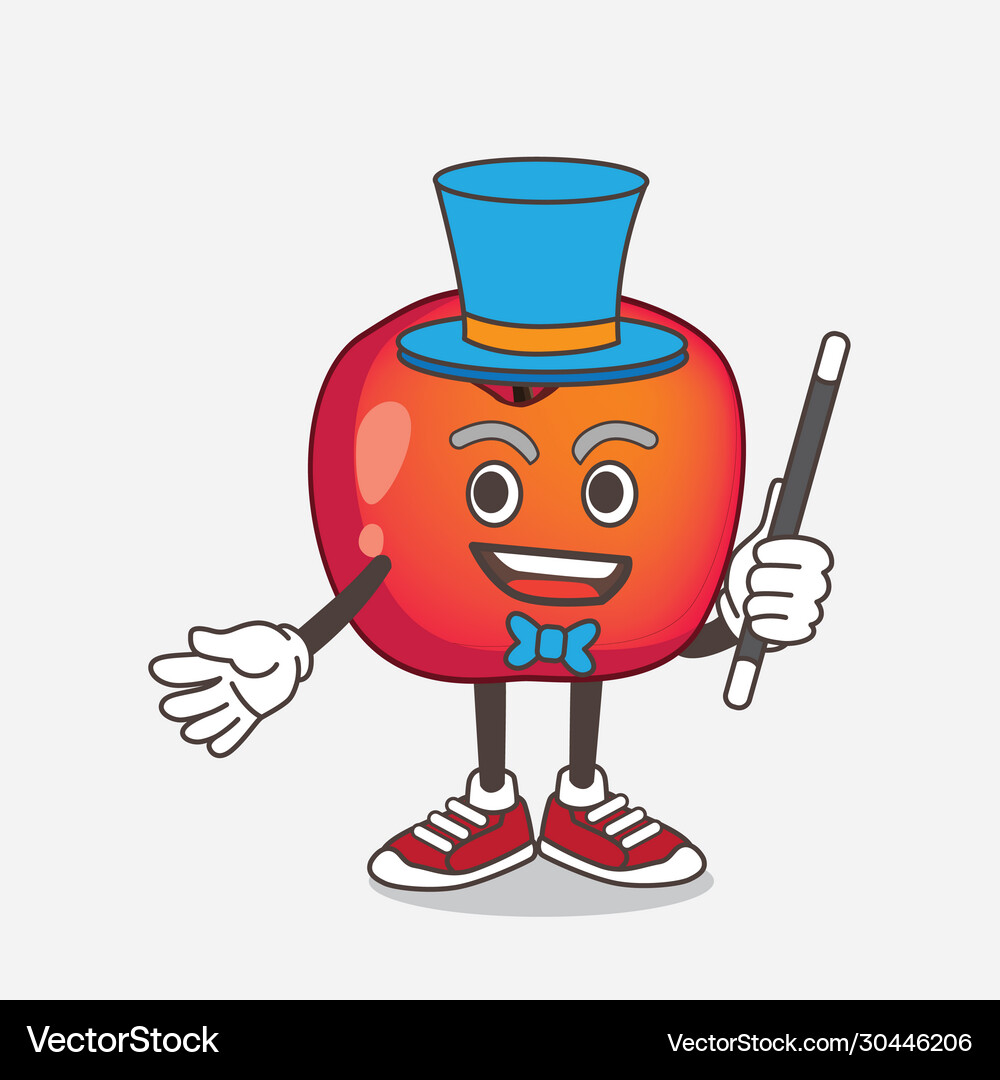 Crab apple cartoon mascot character performance Vector Image