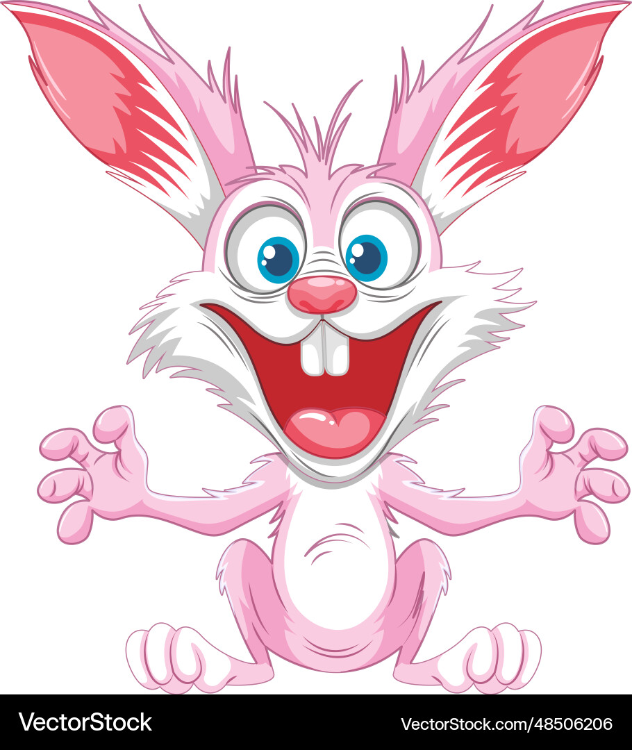 Crazy rabbit freaks out with scary smile Vector Image
