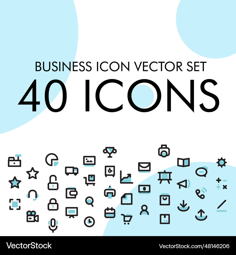 Free 40 business icons set for multi purpose Vector Image