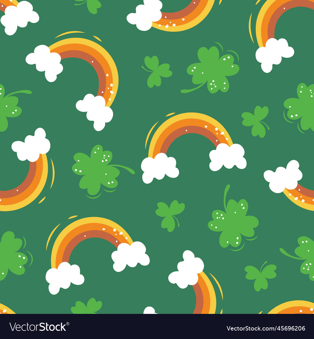 Green pattern with traditional st patrick elements