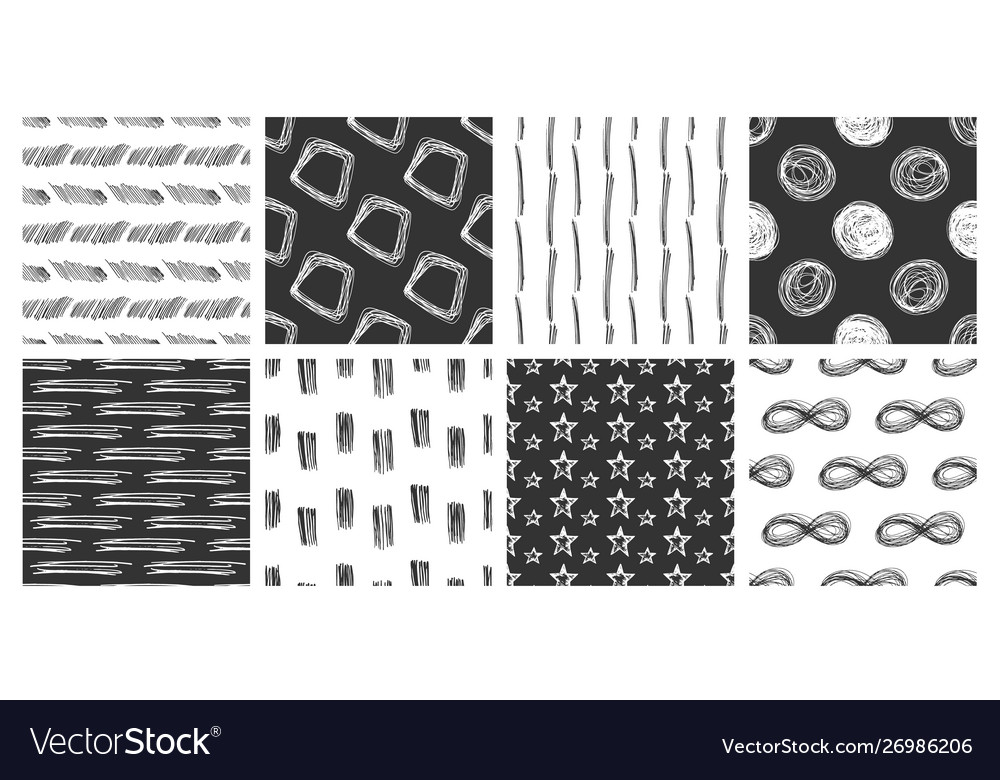 Hand scribble seamless pattern simple hand drawn Vector Image