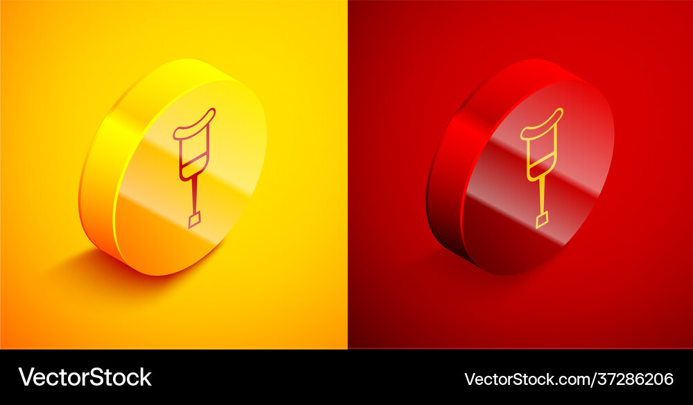 Isometric crutch or crutches icon isolated Vector Image