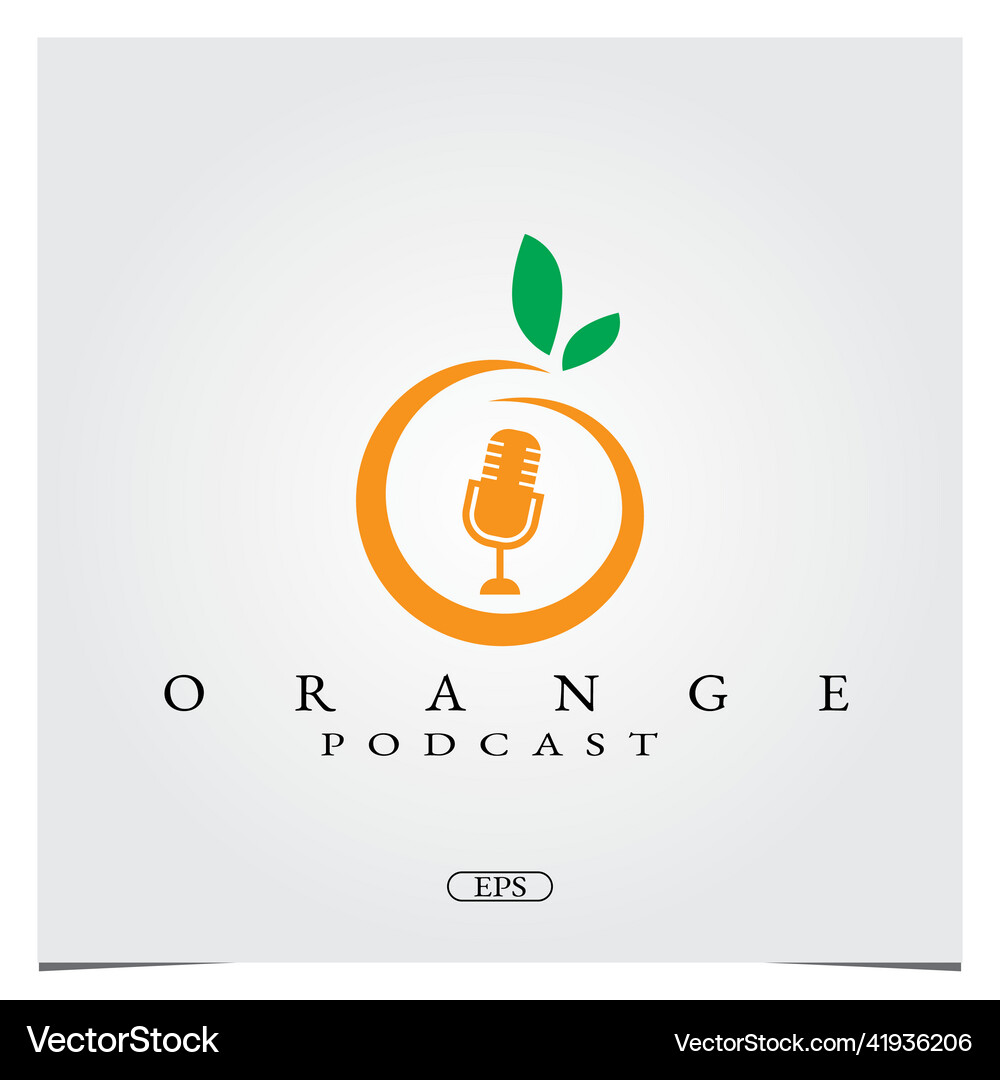 Orange podcast logo design logo premium elegant Vector Image