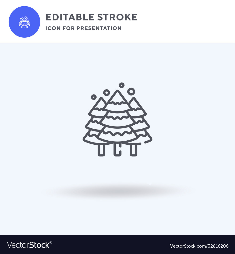 Pine tree icon filled flat sign solid Royalty Free Vector