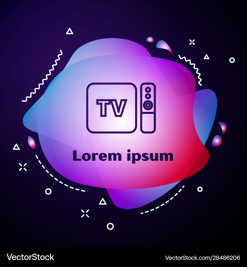 Purple line multimedia and tv box receiver Vector Image