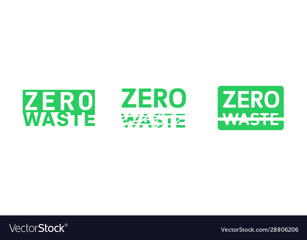 Set zero waste rectangle logos Royalty Free Vector Image