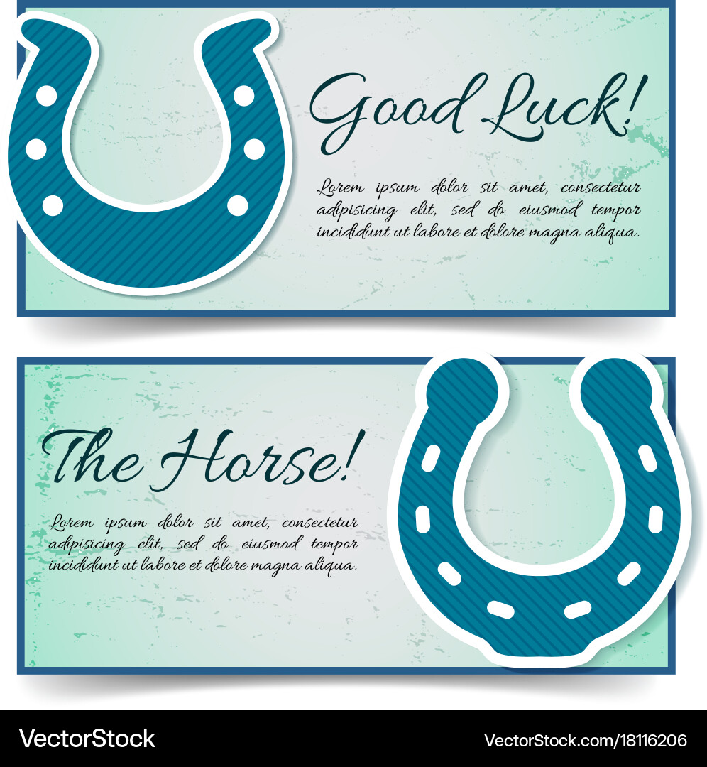 Two good luck wishing horizontal banners Vector Image