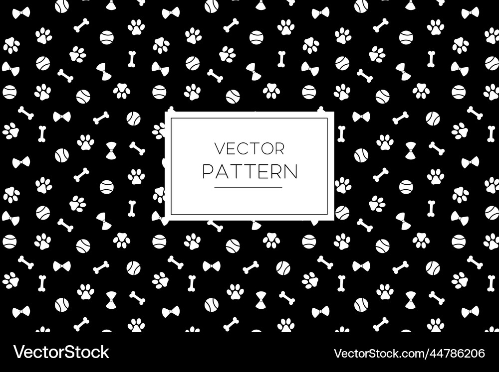 White footprint dog paw symbol seamless pattern Vector Image