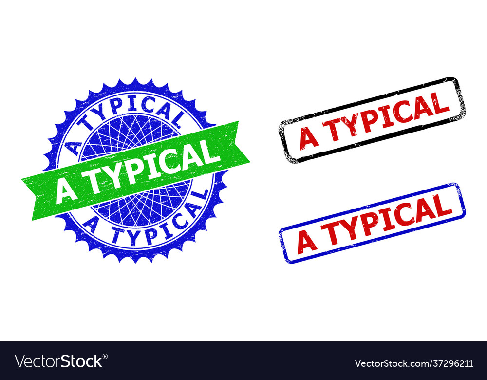 A typical rosette and rectangle bicolor stamp Vector Image