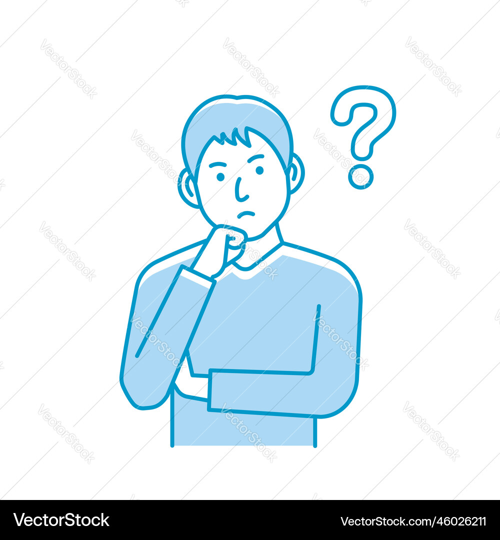 A young man having question Royalty Free Vector Image