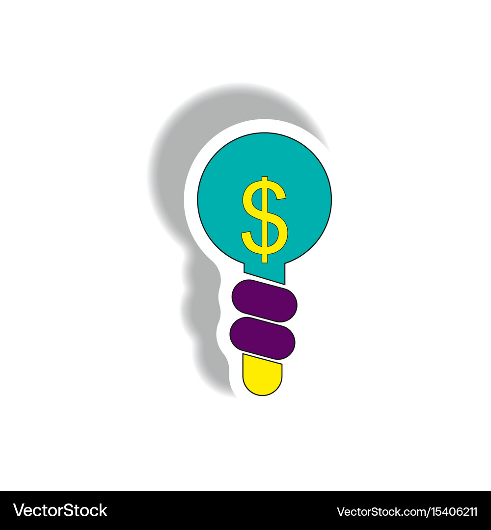 Business idea in paper sticker Royalty Free Vector Image