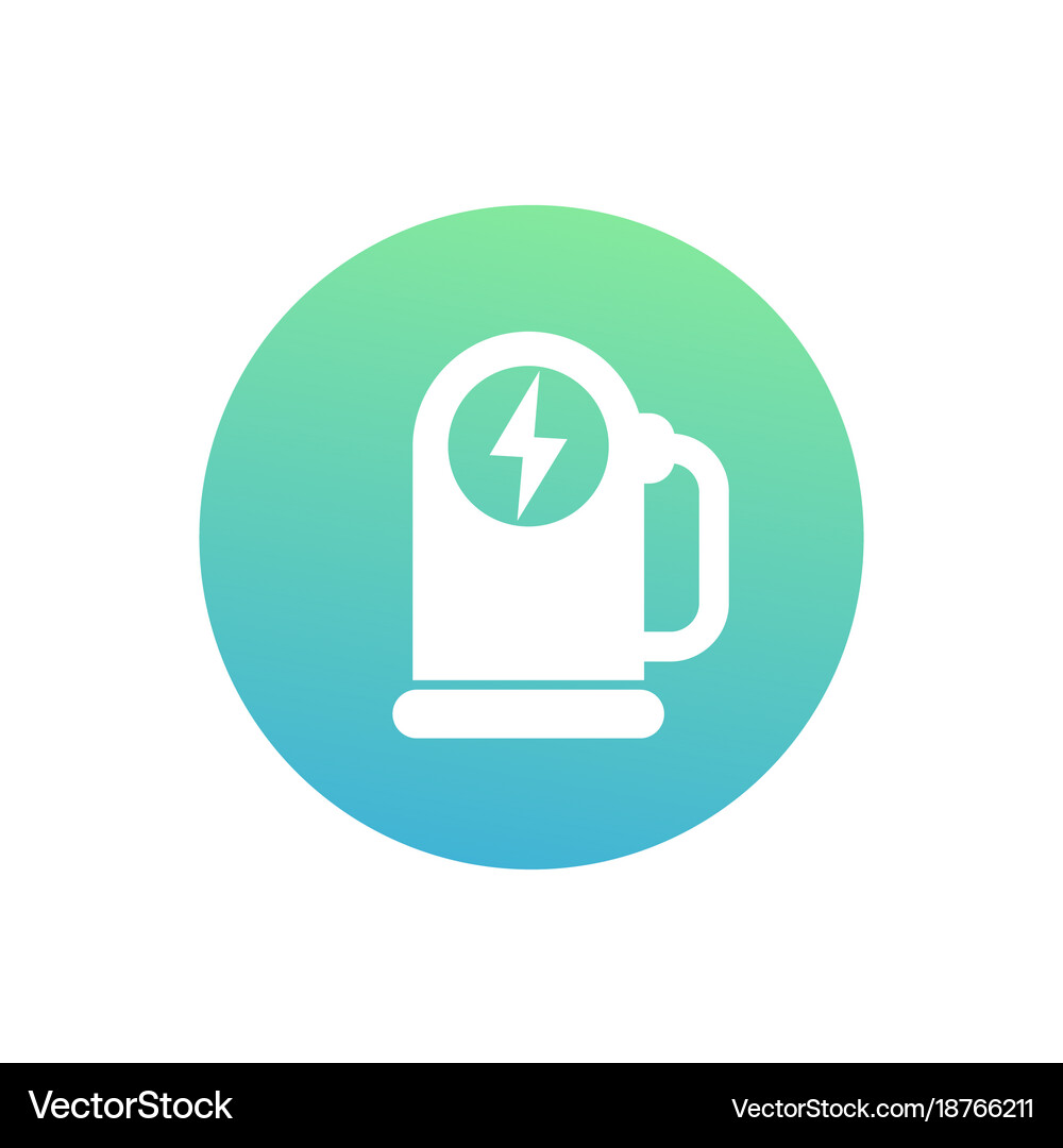 Car charging station round icon on white Vector Image