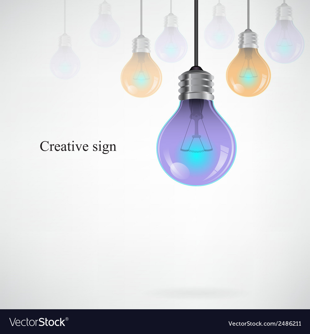 Creative light bulb idea concept background Vector Image