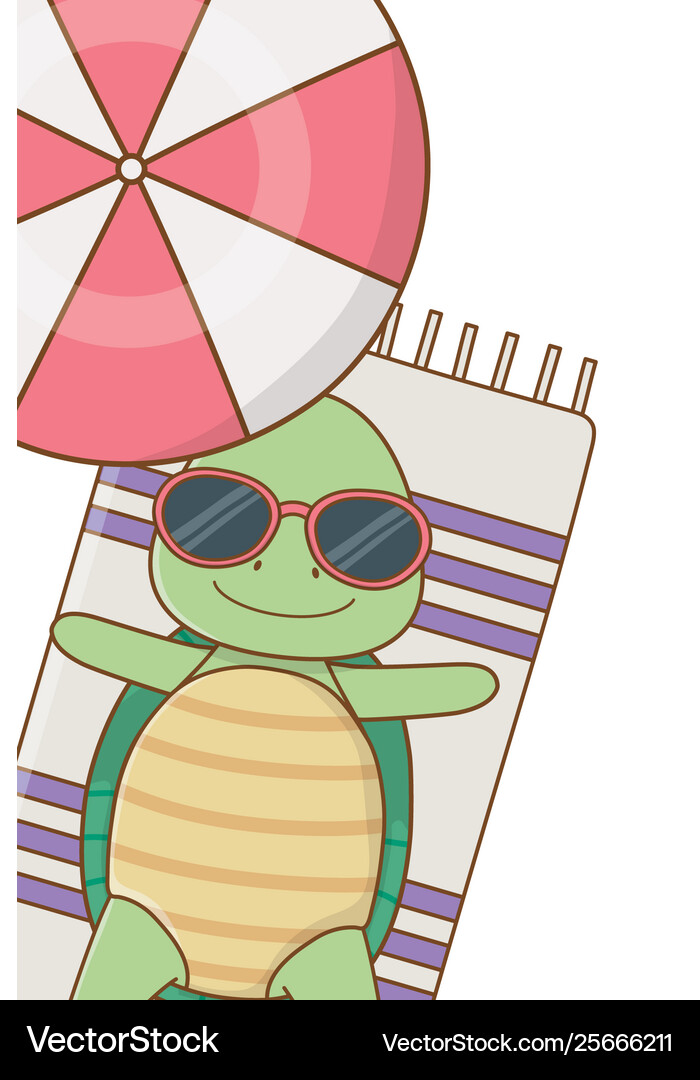 Cute animal enjoying summer vacations Royalty Free Vector