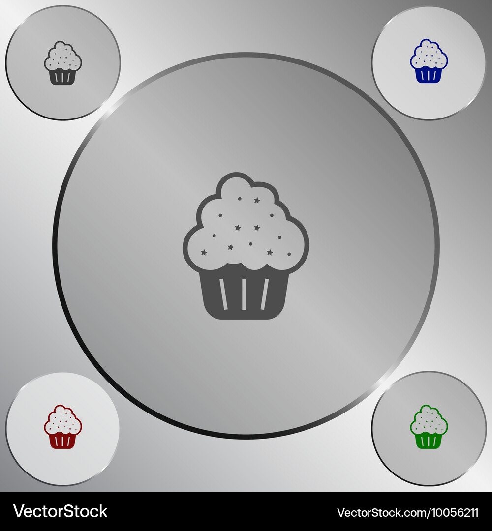 Flat paper cut style icon of cake Royalty Free Vector Image